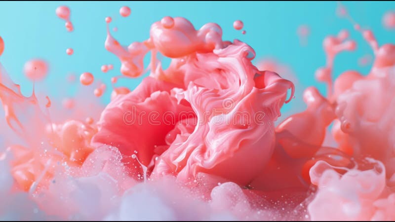 Dynamic Pink and Blue Paint Splashes Create Mesmerizing Visual Effects ...