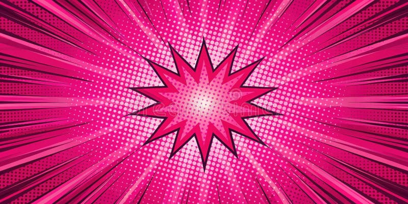 Dynamic Pink Comic Book Style Burst Background with Star Shape ...