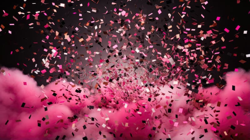 Dynamic Pink Confetti Burst. Vibrant Pink Confetti Explosion with ...