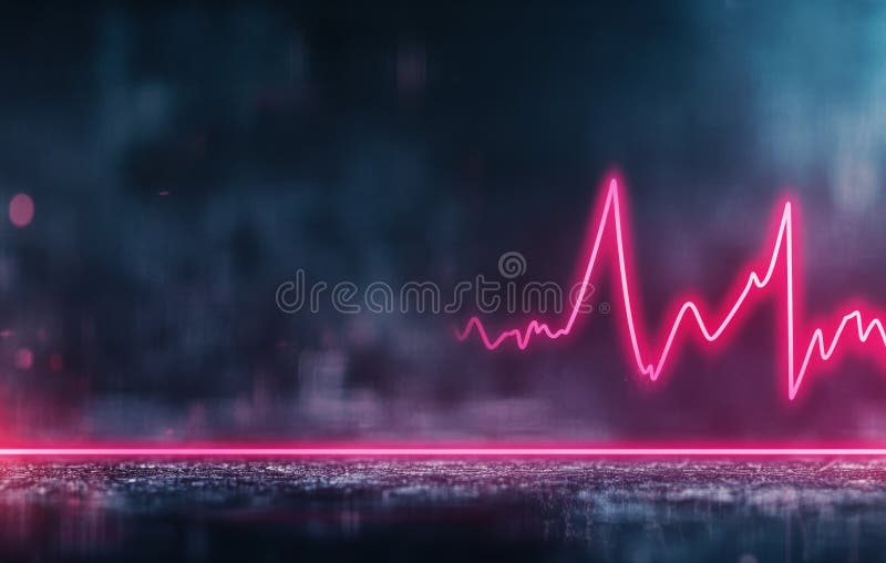 Dynamic Pink Heartbeat Wave on a Futuristic Dark Background with a ...