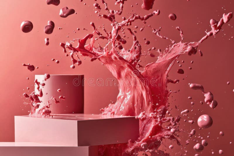 Dynamic Pink Jelly Splash with Minimalistic Geometric Background for ...