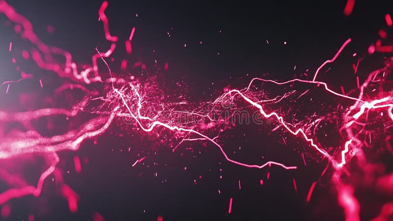 Dynamic Pink Lightning Strikes Illuminate the Dark Background in a ...