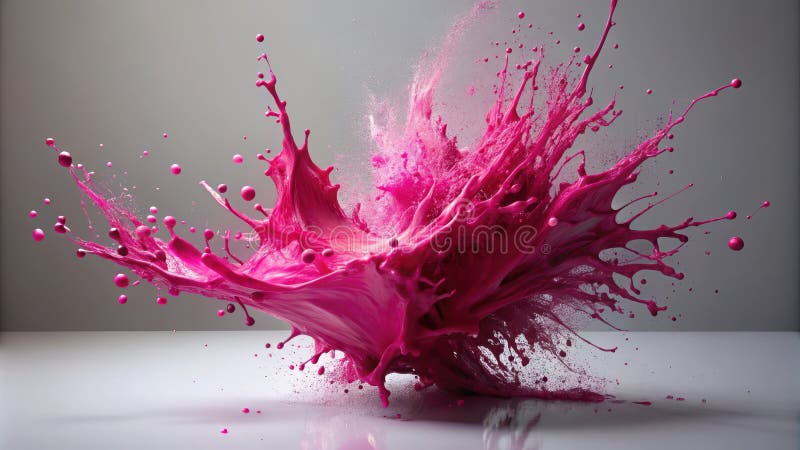 Dynamic Pink Liquid Explosion a Vibrant Abstract Image of Splashes and ...