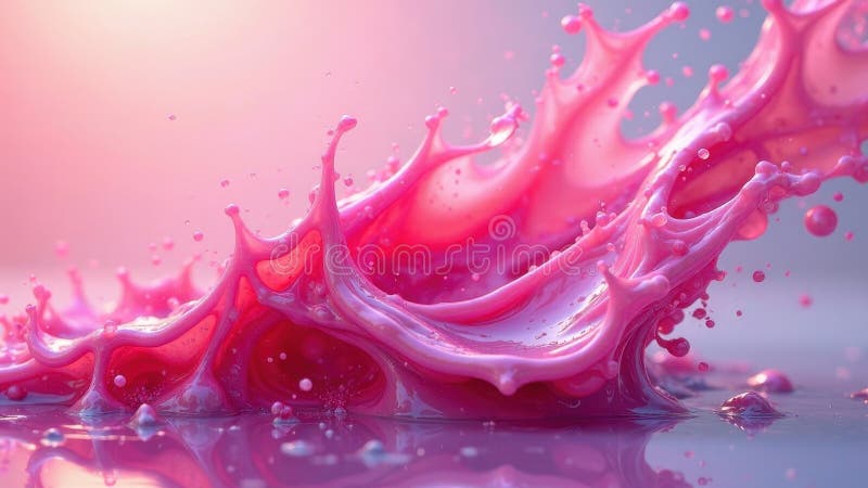 Dynamic Pink Liquid Splash an Abstract Composition of Vibrant Hues and ...