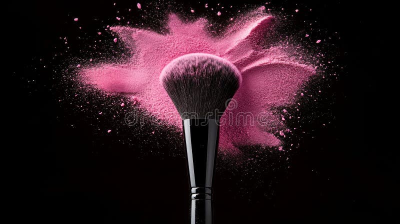 Vibrant Pink Powder Explosion Black Background Creates Striking Visual ...