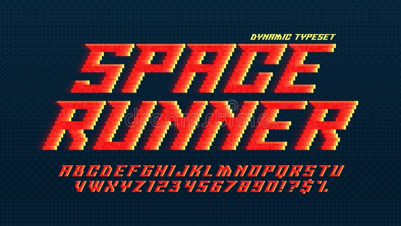 Dynamic Pixel Alphabet Design, Stylized Like in 8-bit Games. High ...