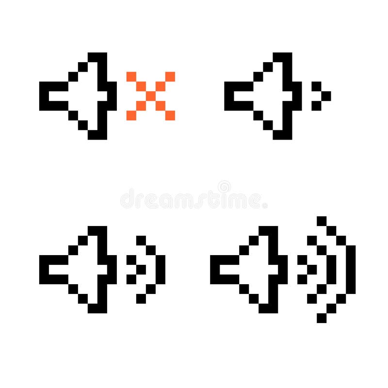 Dynamic Pixel Set Icon. Loudspeaker Sign. Sound Volume Audio Device ...