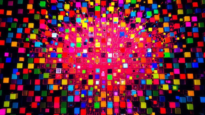 Dynamic Pixelated Square Explosion Art a Colorful Abstract Background ...