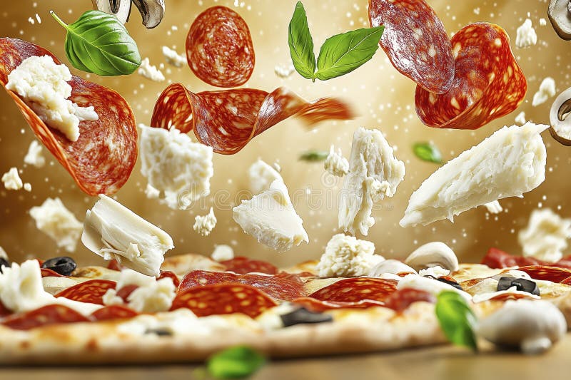 Floating Pizza Ingredients Motion Stock Photos - Free & Royalty-Free ...