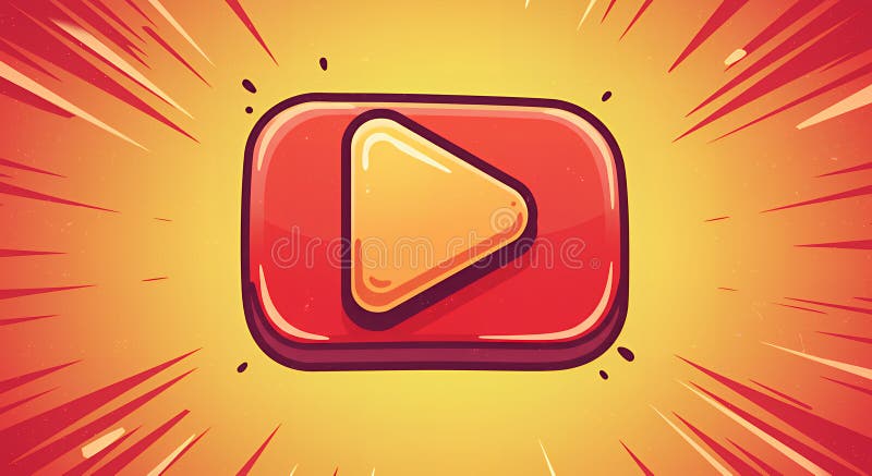 Dynamic Play Button Symbol with Bright Colors and Radiating Lines ...