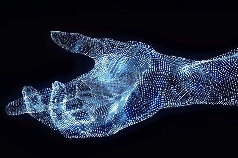 Dynamic Pointillism Style: Realistic Wireframe Hand Pointing Forward ... Dynamic Pointillism Style: Realistic Wireframe Hand Pointing Forward ...