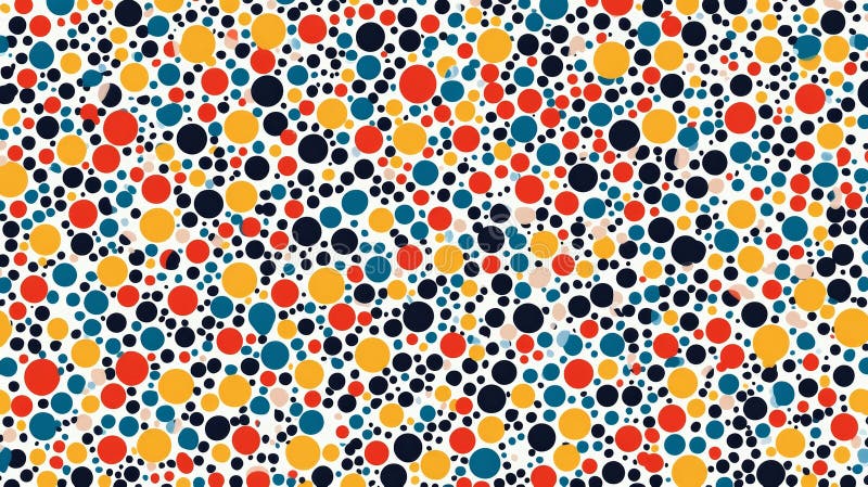 A Dynamic Polka Dot Motif with Circles of Various Hues and Sizes on a ...