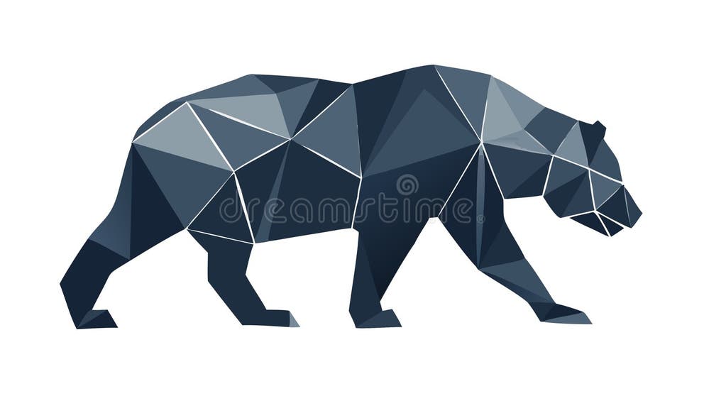 Dynamic Polygonal Black Bear Stock Illustrations – 8 Dynamic Polygonal ...