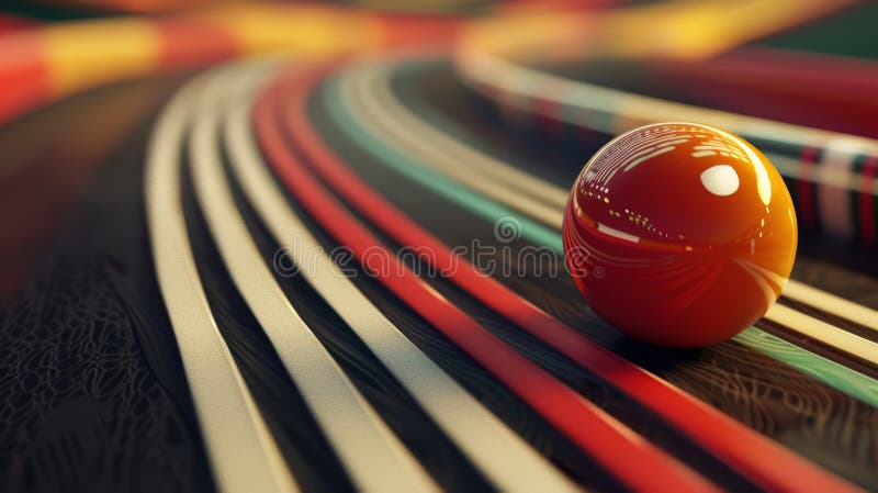 Dynamic Pool Ball Rolling on a Lively Race Track, Showcasing Motion and ...