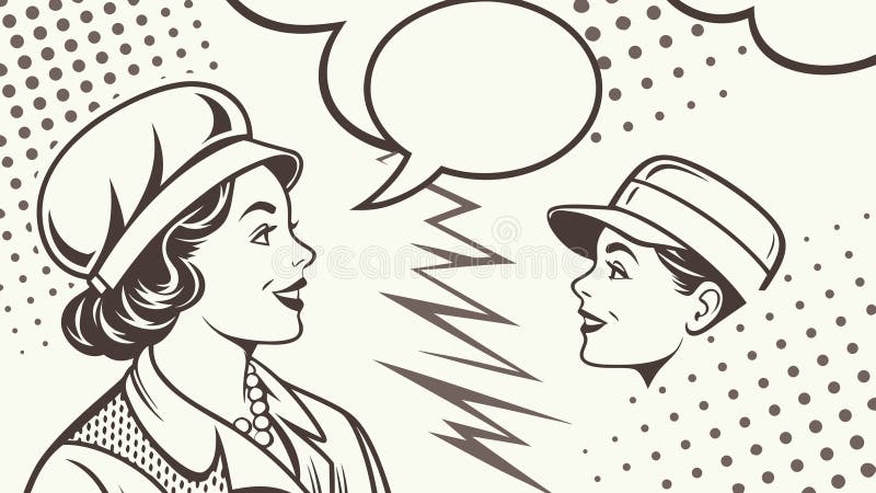 Pop Art Comic Panel with Two Talking Characters, Vector Design ...