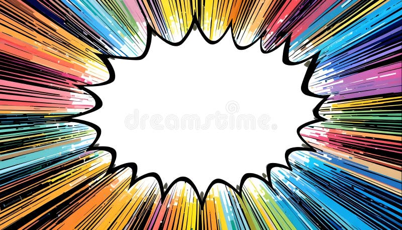 Dynamic Pop Art Comic Template with Bright Colors and Patterns Stock ...