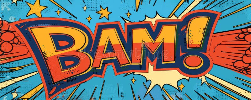 Colorful Pop Art Design with the Word BAM in Bold Letters and Comic ...