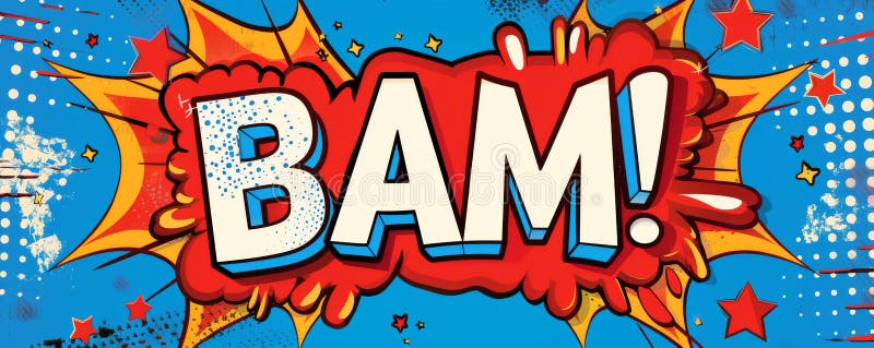 Dynamic Pop Art Design with the Word BAM in Bold Letters and Comic ...