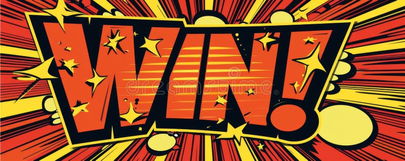 Dynamic Pop-art Design with the Word WIN in Bold Letters, Surrounded by ...