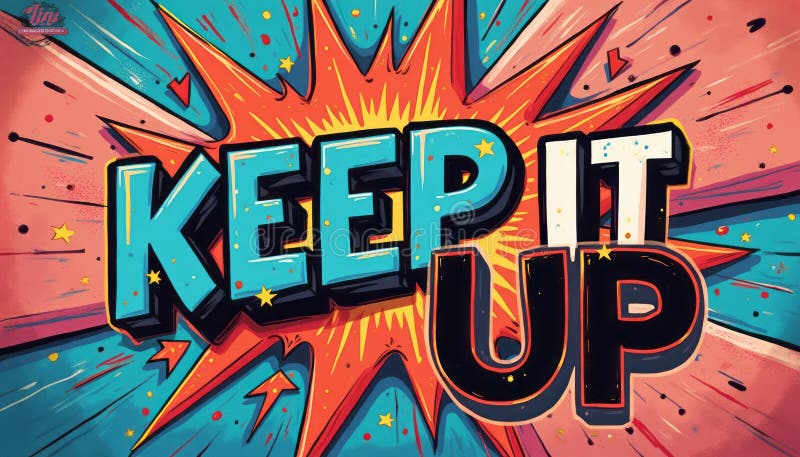 Dynamic Pop Art Explosion with Motivational Text Stock Photo - Image of ...