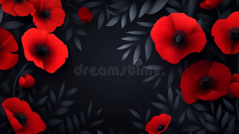 Dynamic Poppy Flower Design for Textiles and Wallpaper Stock Image ...