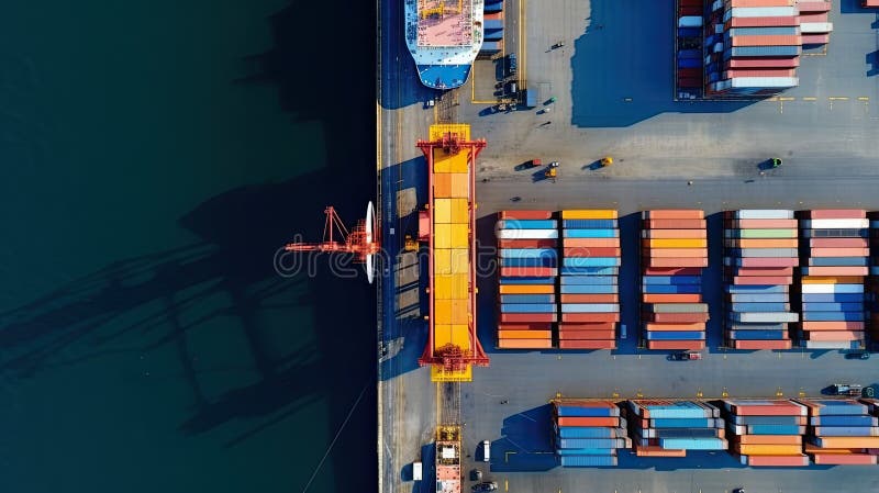 Dynamic Port with Busy Container Terminals Stock Photo - Image of ...