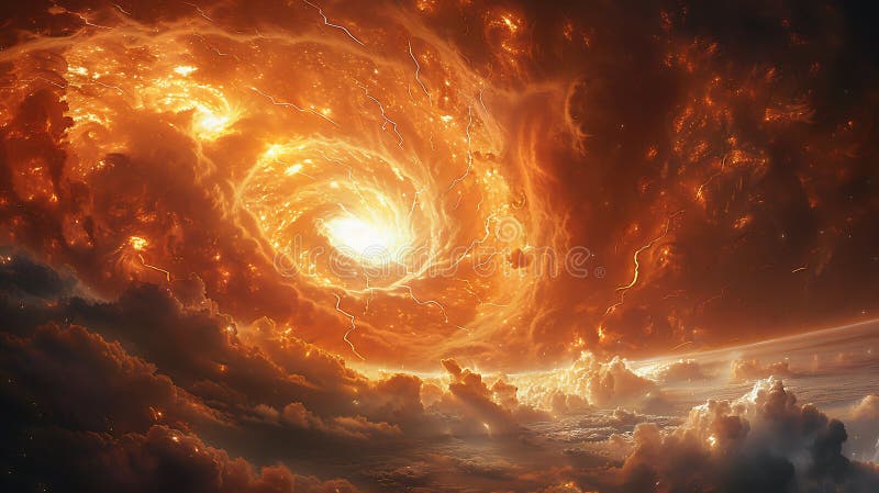 Dynamic Portrayal Cosmic Lightning Storm Stock Illustration ...