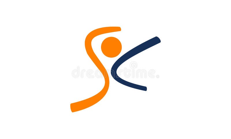 Dynamic Pose Logo Design Template Stock Vector - Illustration of happy ...