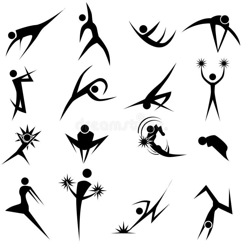 Circus.Set of Vector Circus Silhouettes. Stock Photo - Illustration of ...