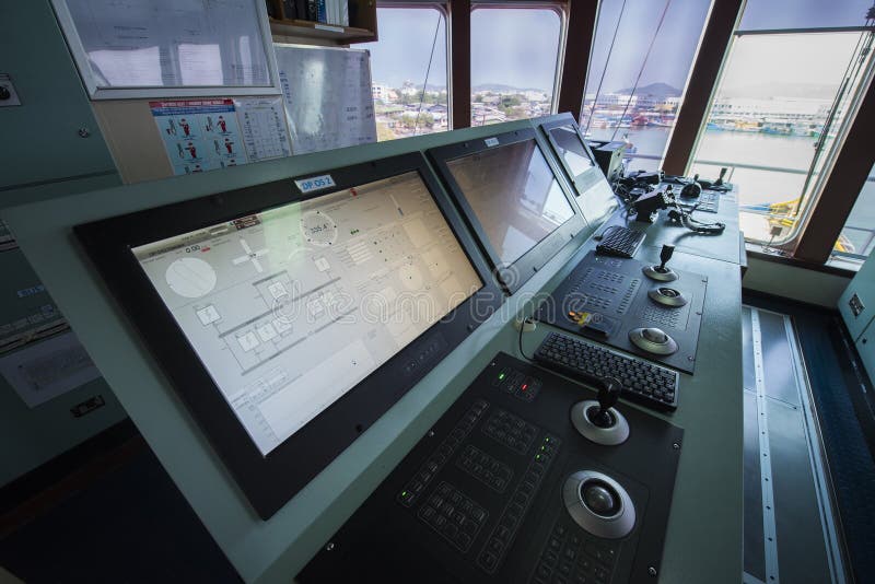 Dynamic Position Control Panel on Ship Tanker. Stock Image - Image of ...