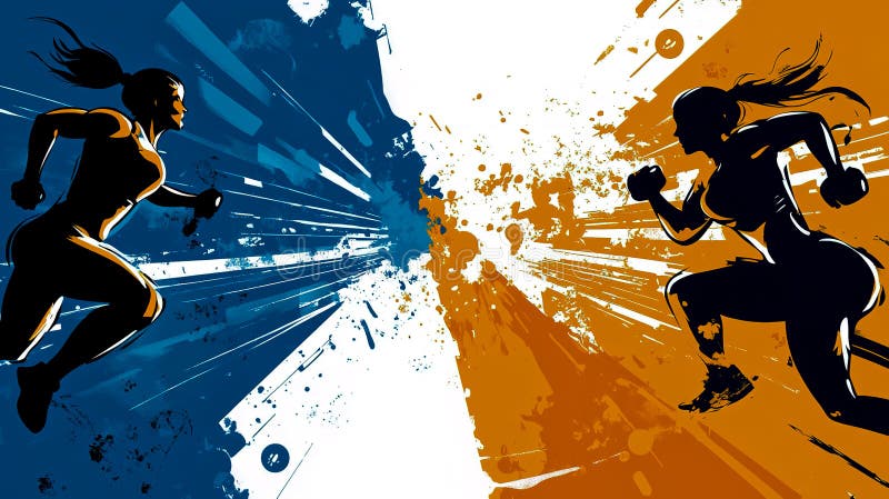 Competition and Motivation for Success. Businessman Running Up the ...