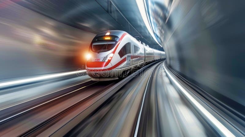 A Dynamic Poster Depicting a Highspeed Train Shooting through a Tunnel ...