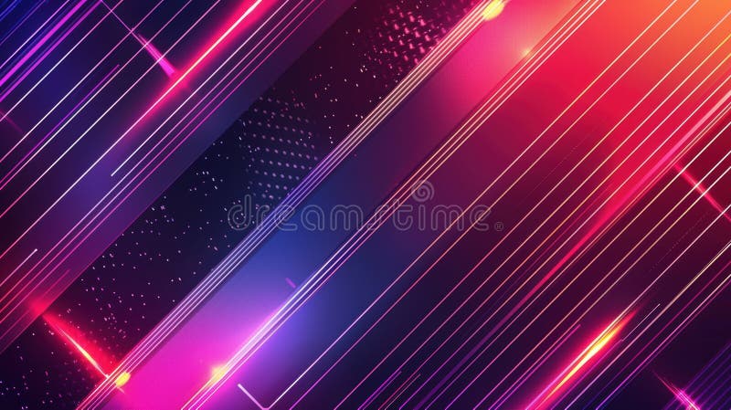 Futuristic Poster Design with Neon Lines and Metallic Textures for Tech ...