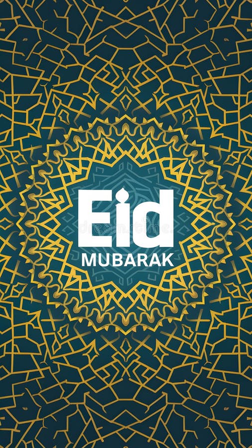 Dynamic Poster Showcases Eid Mubarak Greeting and Intricate Islamic ...