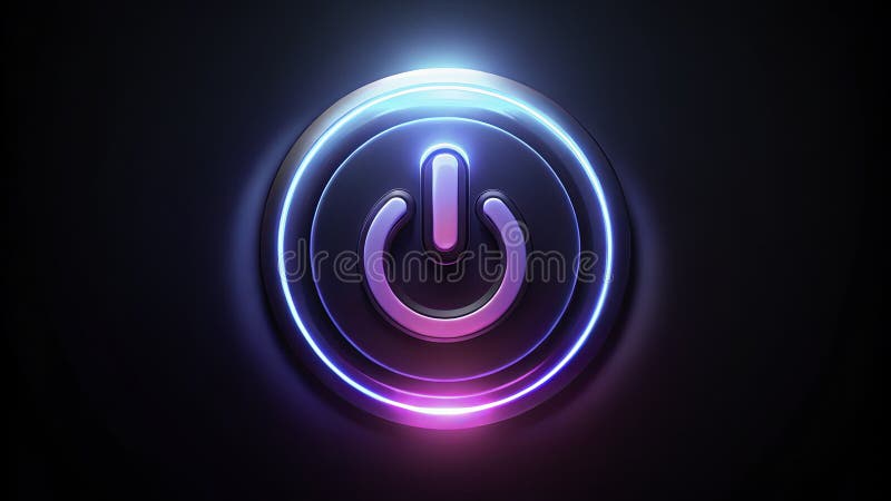 Dynamic Power Button Pictogram Animation a Minimalist Candid Black ...