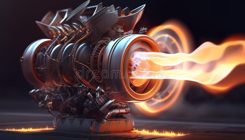 Dynamic and Powerful Illustration of a Turbocharged Engine Stock ...