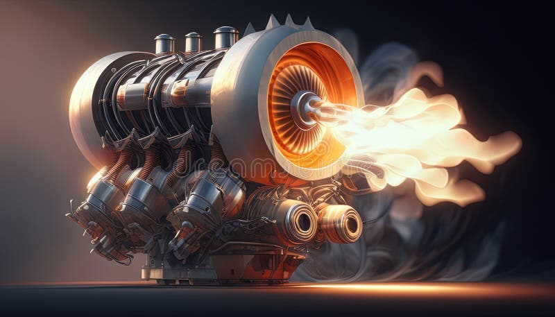 Dynamic and Powerful Illustration of a Turbocharged Engine Stock ...