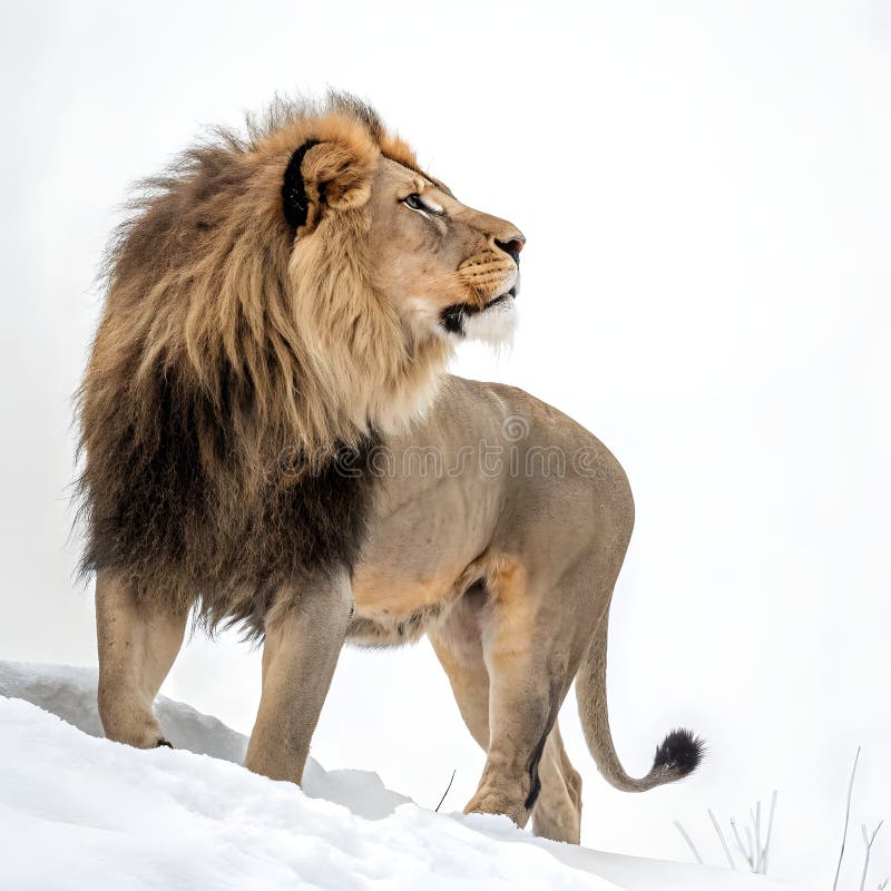 A Dynamic and Powerful Image of a Majestic Lion Running through Deep ...