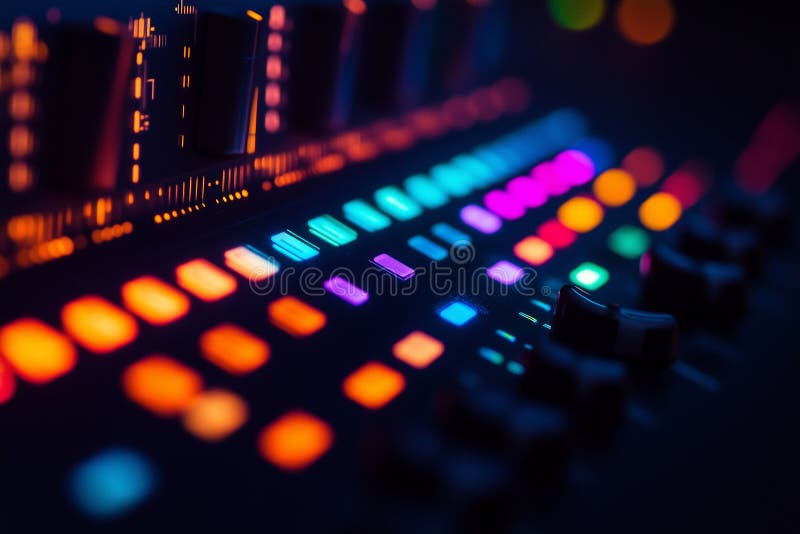 Dynamic Presentation of Soundwaves Illuminated in Vibrant Colors on an ...