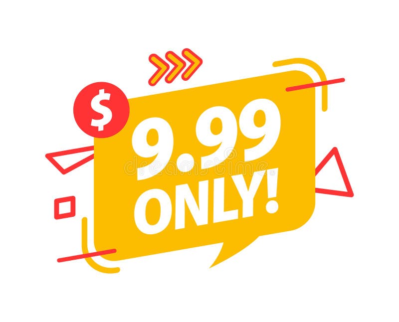 Dynamic 9.99 only Price Tag Design in Red and Yellow with Modern ...