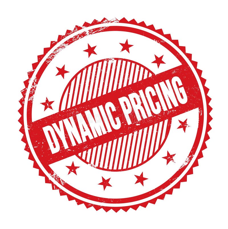 DYNAMIC PRICING Text Written on Red Grungy Round Stamp Stock ...
