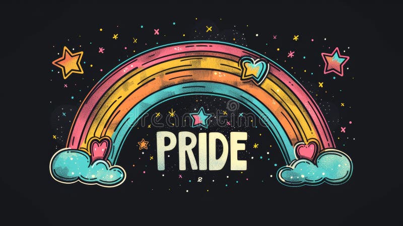 Dynamic Pride Graphic with a Colorful Rainbow and Stars, Perfect for ...