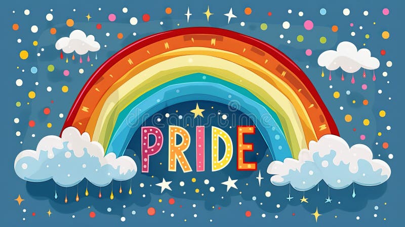 Dynamic Pride Graphic with a Rainbow and Stars, Celebrating Love and ...