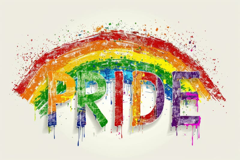 Dynamic Pride Graphic with a Rainbow and Paint Splashes, Celebrating ...