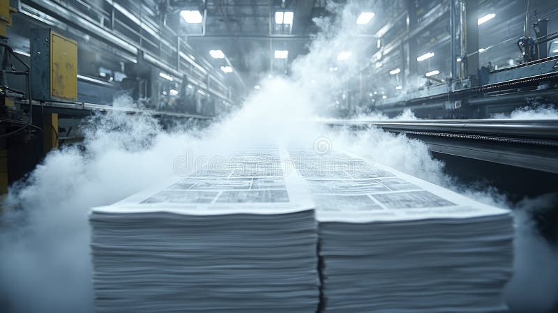 Dynamic Print Production with Steam Effect Process Stock Illustration ...