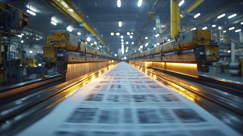 Dynamic Printing Operation with Bright Workspaces Stock Illustration ...