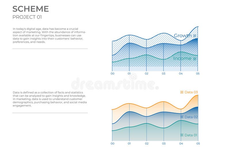 Dynamic Process Data Charts in Color. Vector Elements Charts. Stock ...