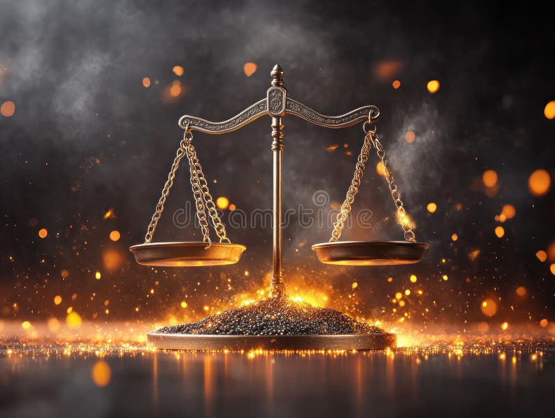 Dynamic Professional Balancing Glowing Scales, Symbolizing Decision ...