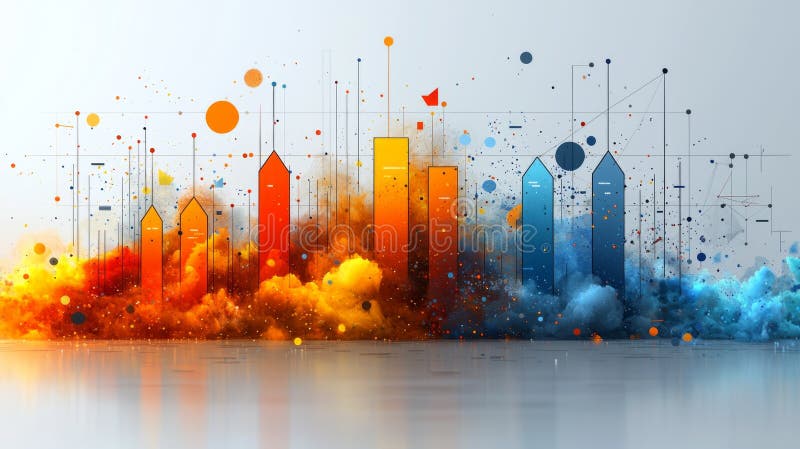 Dynamic Progress Graph Features Upward Arrows Orange and Blue ...