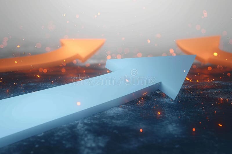 Dynamic Progression 3D Arrow Model Symbolizes Development and Direction ...